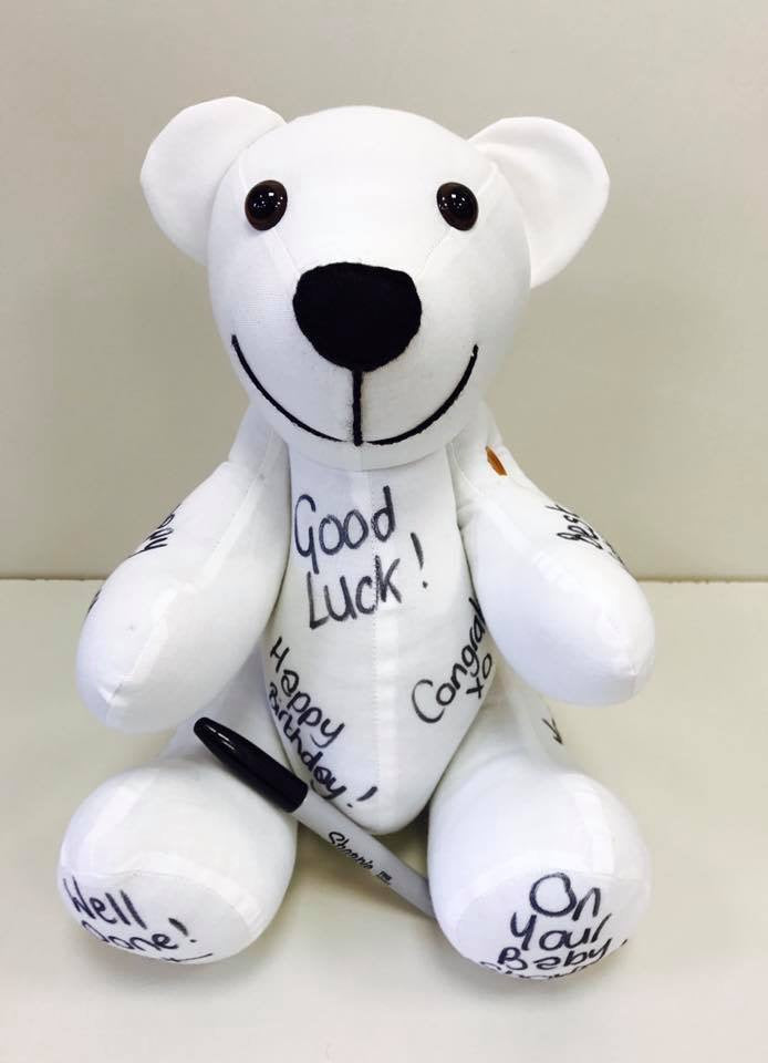 Autograph teddy bear store